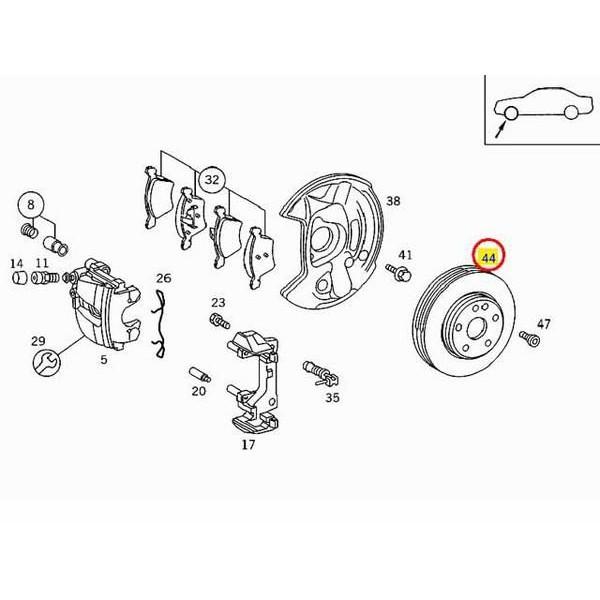 Mercedes-Benz ブレーキローター フロント 左右セット メルセデスベンツ W208 W209 W203 W210 R170 ...