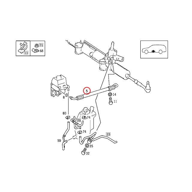 Mercedes-Benz パワステ 高圧ホース メルセデスベンツ Eクラス W210 E240 E320 : セントピア ショッピングストア ...