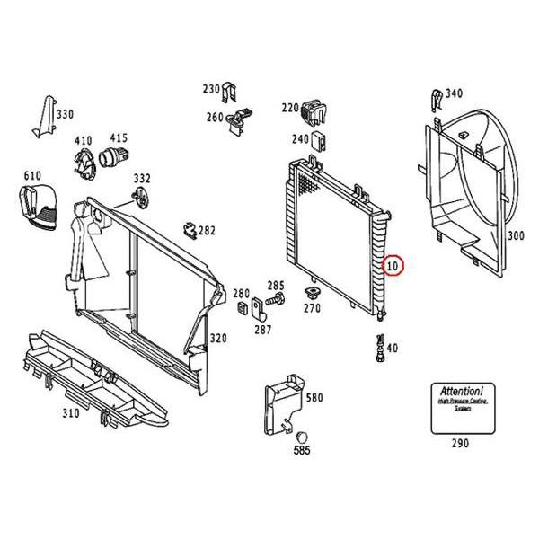 ラジエター メルセデスベンツ Eクラス W210 E430 M113 V8エンジン :2105006803:セントピア ショッピングストア ...