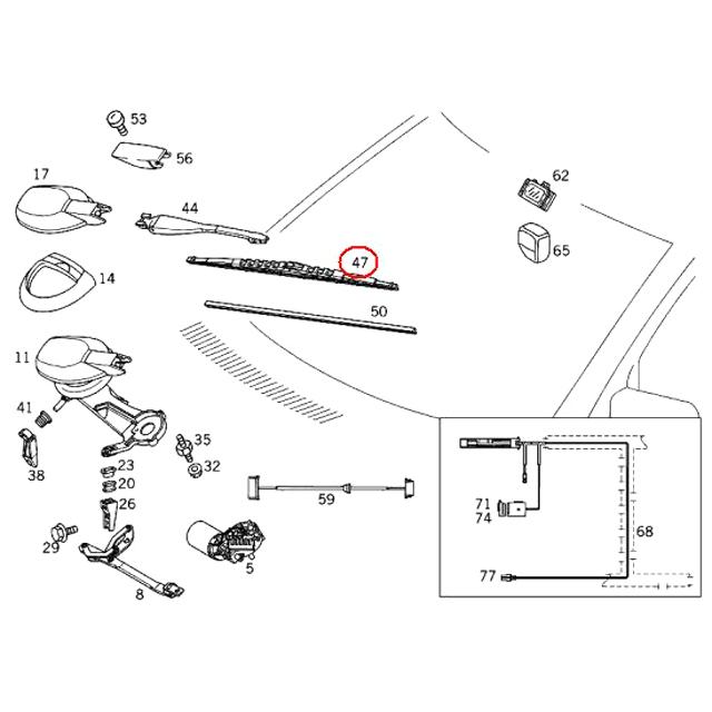 Mercedes-Benz（メルセデス・ベンツ） フロント ワイパーブレード Eクラス W210 E230 E240 E320 E400 ...
