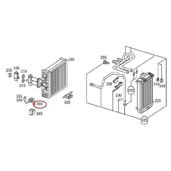 エバポレーター温度センサー エバポ温度センサー メルセデスベンツ Eクラス W210 E230 E240 E320 E400 E420 E430 E50AMG E55AMG ...