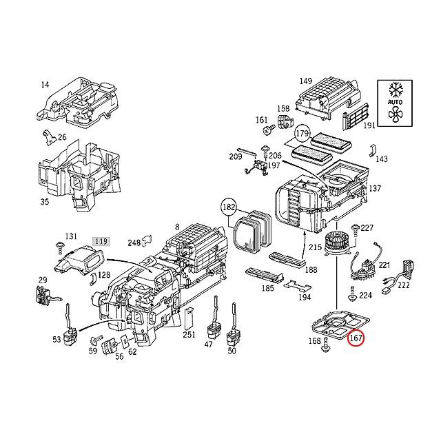 Mercedes-Benz エアコン ブロアモーター ハウジング メルセデスベンツ Eクラス W210 E230 E240 E320 E400 E420 E430 E50AMG E55AMG ...