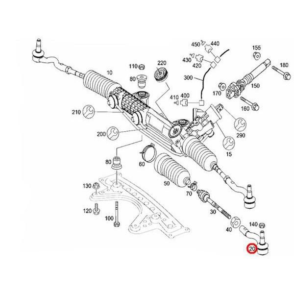 Mercedes-Benz ステアリング タイロッドエンド 左側 メルセデスベンツ W219 W211 : セントピア ショッピングストア ...