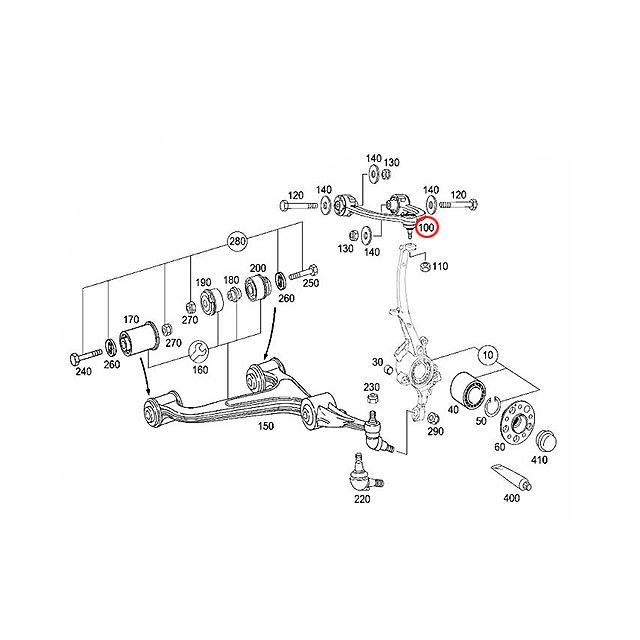 Mercedes-Benz アッパーアーム フロント 左側 メルセデスベンツ Eクラス W211 E320 E350 : セントピア ...