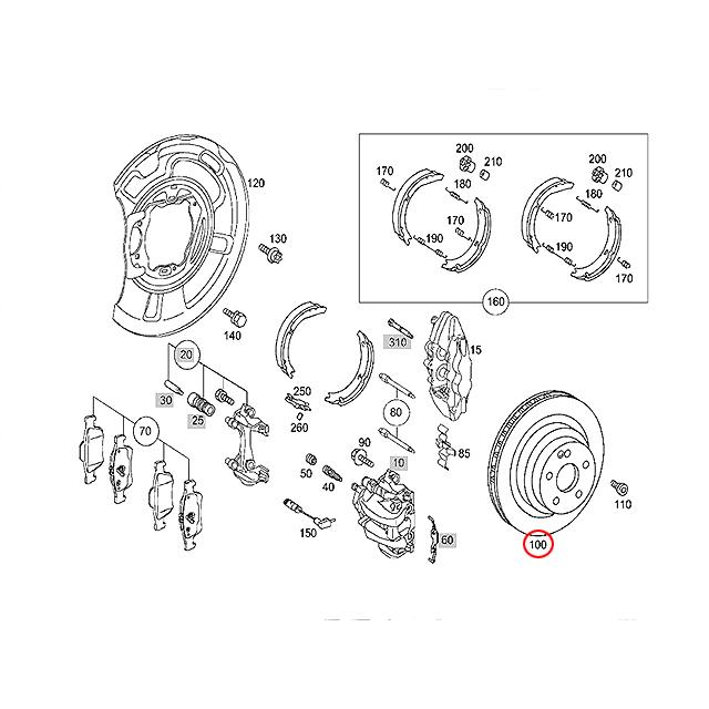 ブレーキローター リア 左右セット メルセデスベンツ CLSクラス W219 CLS55AMG CLS63AMG :2114231112 ...