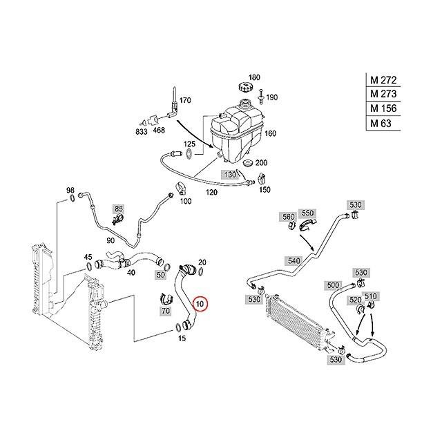 Mercedes-Benz 純正品 ラジエター アッパーホース メルセデスベンツ Eクラス W211 E550 : セントピア ショッピング ...