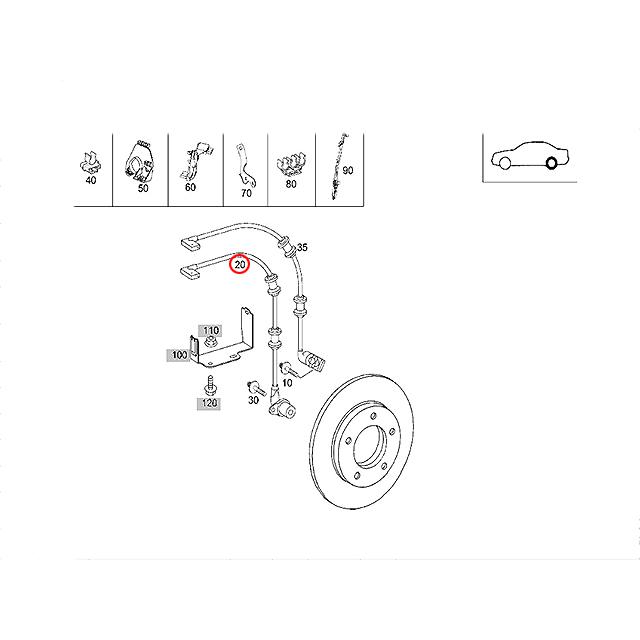 Mercedes-Benz ABSセンサー スピードセンサー リア 左右共通(1本) メルセデスベンツ Eクラス W211 E240 E250 ...