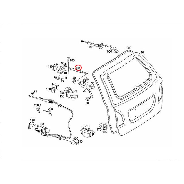 Mercedes-Benz リアゲートダンパー 左側 メルセデスベンツ Eクラス W211 E240 E250 E280 E300 E320 E320CDI E350 E500 E550 ...