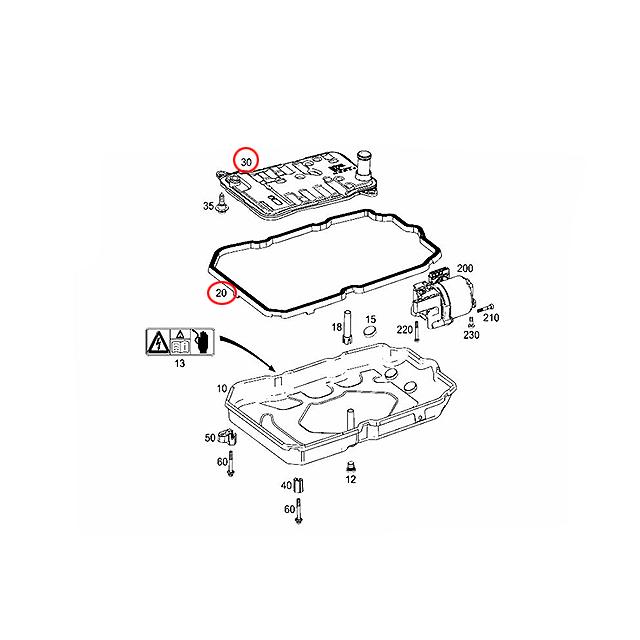 Mercedes-Benz ATオイルフィルター + オイルパンガスケット メルセデスベンツ Sクラス W222 S300H S400H ...