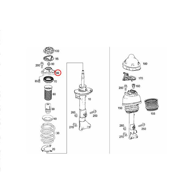 Mercedes-Benz アッパーマウント フロント 左側 メルセデスベンツ W212 W218 : セントピア ショッピングストア ...