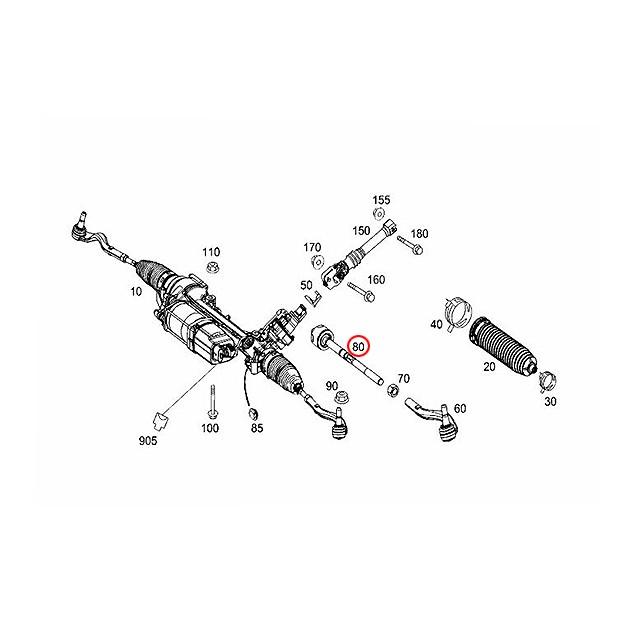 Mercedes-Benz インナータイロッド 左右共通(1本) メルセデスベンツ Eクラス W212 E220D E250 E300 ...