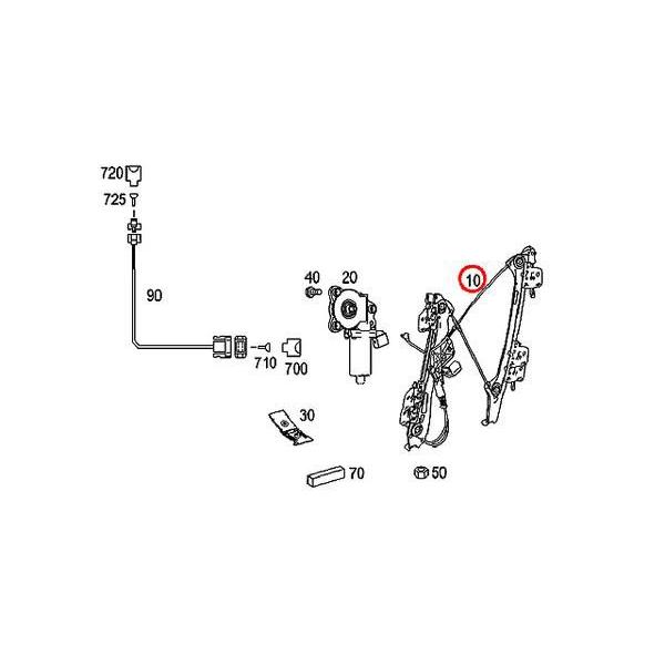 パワーウインドウレギュレーター フロント 左側 メルセデスベンツ CLSクラス W219 CLS350 CLS500 CLS550 ...