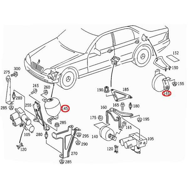 Mercedes-Benz（メルセデス・ベンツ） 純正品 ABC アキュームレーター SLクラス R230 SL350 SL500 SL550 ...