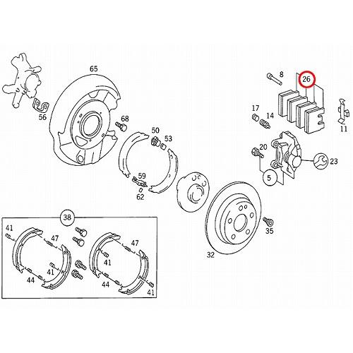ブレーキパッド リア 左右セット メルセデスベンツ SLKクラス R171 SLK200 SLK280 :2203430-ed07:セントピア ...