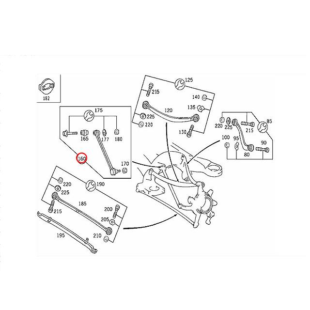 Mercedes-Benz タイロッドリア 左右共通(1本) メルセデスベンツ Sクラス W220 S320 S350 S430 S500 ...
