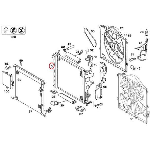 ラジエター メルセデスベンツ Sクラス W220 S430 S500 S55AMG 1999年以前 M113 V8エンジン ...