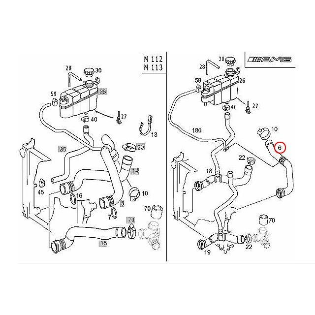 ラジエター ラジエーター アッパーホース メルセデスベンツ CLクラス W215 CL55AMGコンプレッサー :2205015682 ...