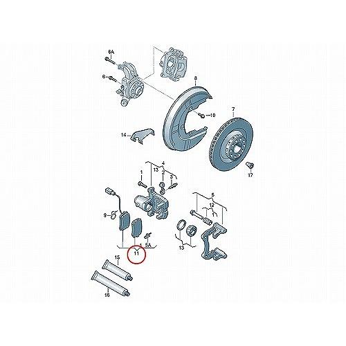 ブレーキパッド リア 左右セット アウディ A6/S6/RS6 4FAUKA 4FBATA 4FBATS 4FBVJA 4FCAJA ...