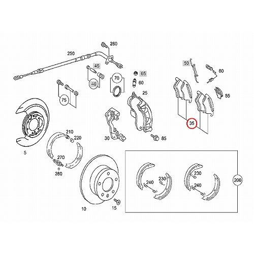 ブレーキパッド リア 左右セット メルセデスベンツ Gクラス W463 G320 G350D G500 G55AMG :2205720:セント ...