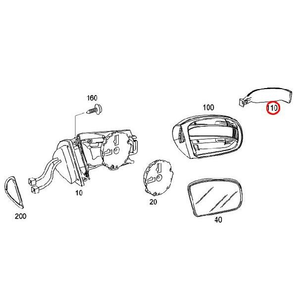 純正品 W220後期用 ドアミラーウインカーレンズ 右側 メルセデスベンツ Sクラス W220(後期 03y〜) S320 S350 S430 ...