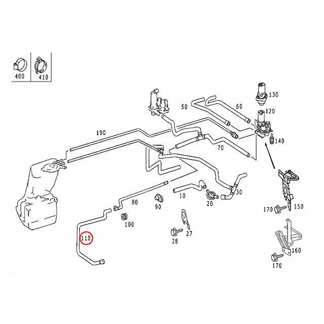 ヒーターホース メルセデスベンツ Sクラス W220 S320 S350 S430 S500 S55AMG :2208324494-ed02 ...