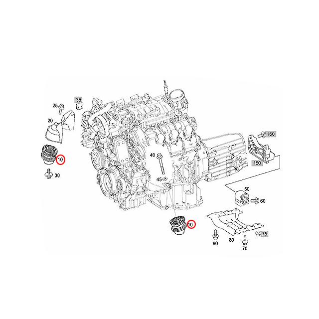 Mercedes-Benz エンジンマウント ブッシュ メルセデスベンツ Sクラス W221 S350 : セントピア ショッピングストア ...