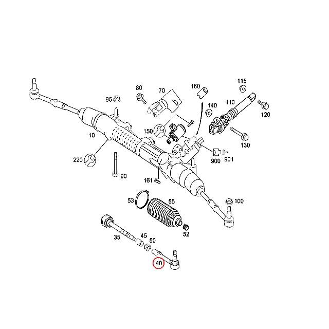 Mercedes-Benz タイロッドエンド 左右共通 メルセデスベンツ Sクラス W221 S350 S400ハイブリッド S500 ...