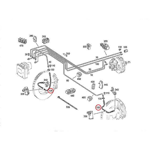 Mercedes-Benz（メルセデス・ベンツ） 純正品 ブレーキホース フロント(1本) W212 W216 W218 W221 : セント ...