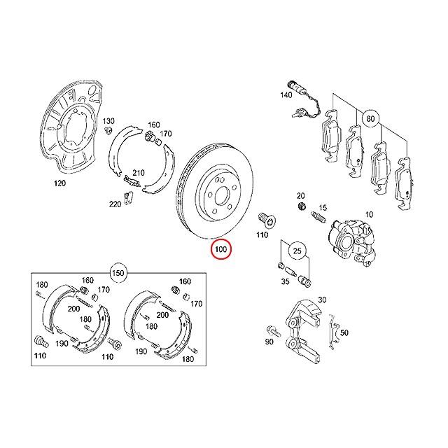 Mercedes-Benz ブレーキローター リア 左右セット メルセデスベンツ R230 W216 W221 : セントピア ショッピング ...