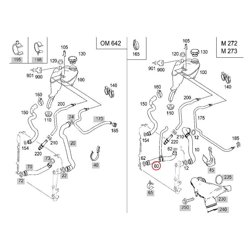 Mercedes-Benz 純正品 ラジエター ロアホース メルセデスベンツ Sクラス W221 S350 リターンホース : セントピア ...
