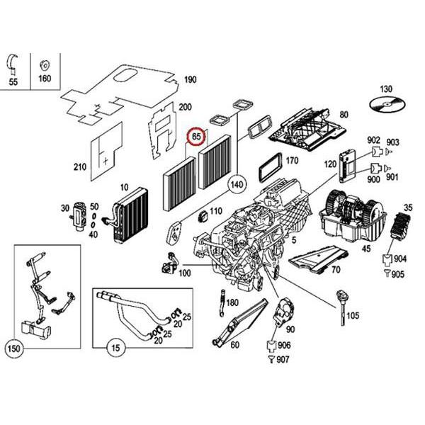 Mercedes-Benz（メルセデス・ベンツ） エアコンフィルター ACフィルター 活性炭入り CLクラス W216 CL500 CL550 ...