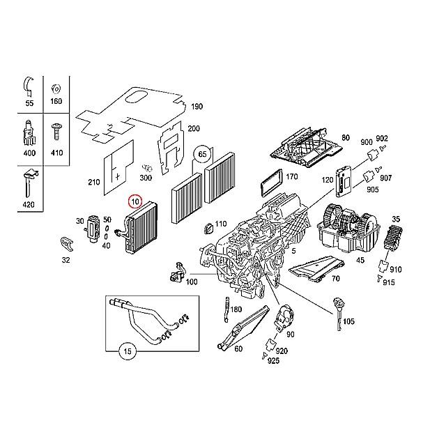 Mercedes-Benz エアコンエバポレーター ACエバポレーター メルセデスベンツ Sクラス W221 S350 S500 S550 ...