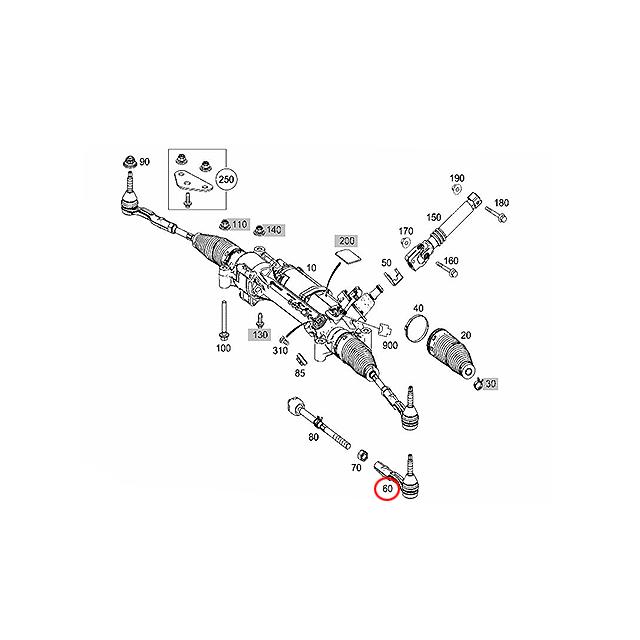 タイロッドエンド 左右共通(片側) メルセデスベンツ Sクラス クーペ W217 S550 S65AMG :2223307000-ed02 ...