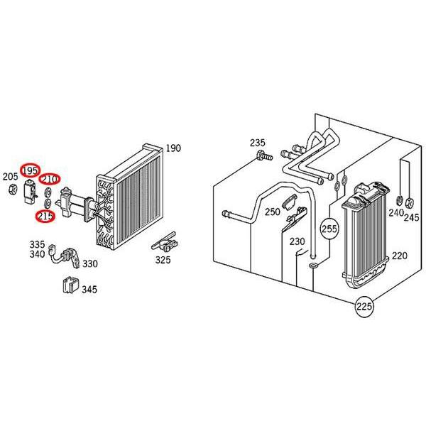 エアコンエキパンバルブ＆Oリングセット メルセデスベンツ Sクラス W221 S350 S500 S550 S600 S63AMG ...