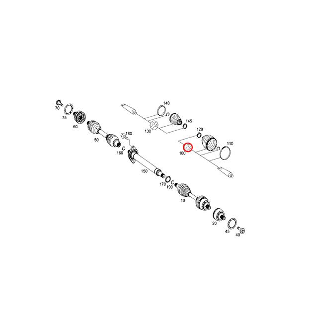 ドライブシャフトブーツ フロント アウター 左右共通(片側分) メルセデスベンツ Aクラス W176 A180 :2463303300 ...