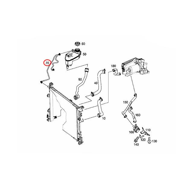 Mercedes-Benz ラジエター サブタンクホース メルセデスベンツ Aクラス W176 A180 A250 : セントピア ...