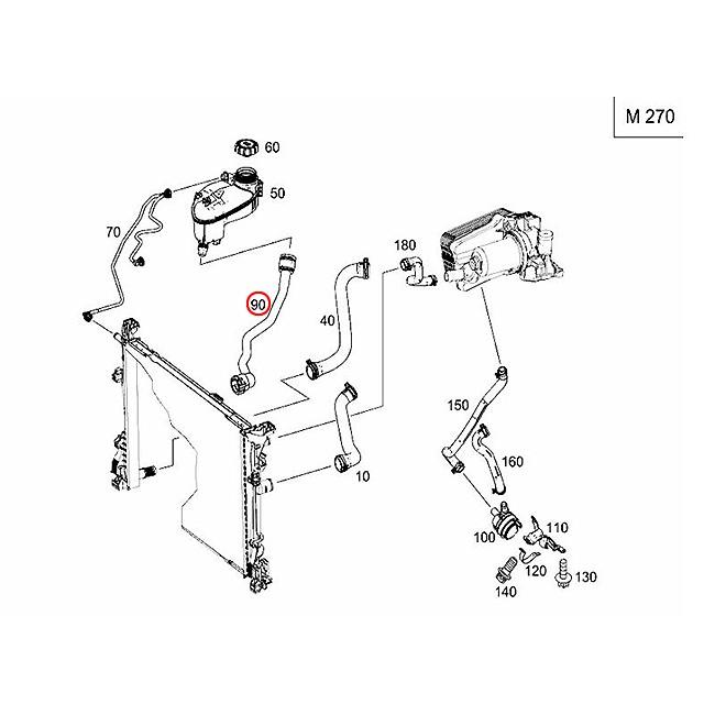 Mercedes-Benz 純正品 ウォーターホース メルセデスベンツ Aクラス W176 A180 A250 : セントピア ショッピング ...