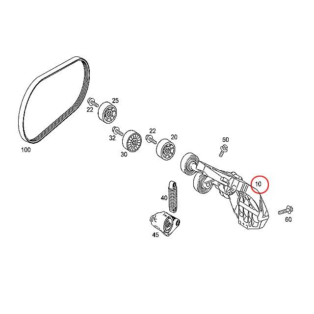 Mercedes-Benz（メルセデス・ベンツ） ベルトテンショナー Aクラス W169 A170 A180 A200 M266 直4エンジン ...