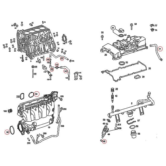 ベンチレーションホース キット メルセデスベンツ Cクラス W203 C180 コンプレッサー C200コンプレッサー C230コンプレッサー ...