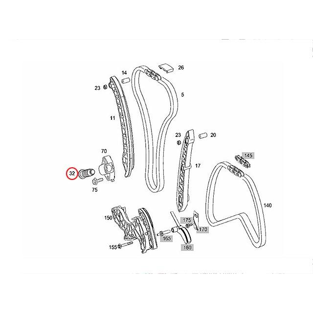 Mercedes-Benz タイミングチェーン テンショナー メルセデスベンツ Cクラス W203 C180 C200 C230 ...