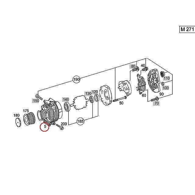 オルタネーター 14V 120A メルセデスベンツ Cクラス W203 C180コンプレッサー C200コンプレッサー C230コンプレッサー ...