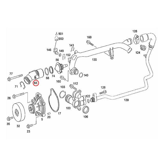 サーモスタット ハウジング コネクティングピース メルセデスベンツ R171 W203 W204 W209 :2712001256:セントピア ...