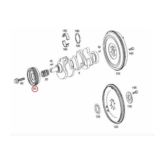 クランクプーリー クランクシャフトプーリー メルセデスベンツ Eクラス W211 E350 M272 V6エンジン :2720300803 ...