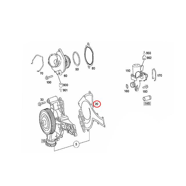 Mercedes-Benz ウォーターポンプ ガスケット メルセデスベンツ C/GLKクラス W204 C250 C300 X204 ...