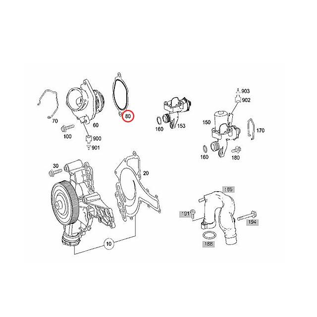 サーモスタット ガスケット メルセデスベンツ R171 R230 W164 W203 W204 W207 W209 W211 W212 ...