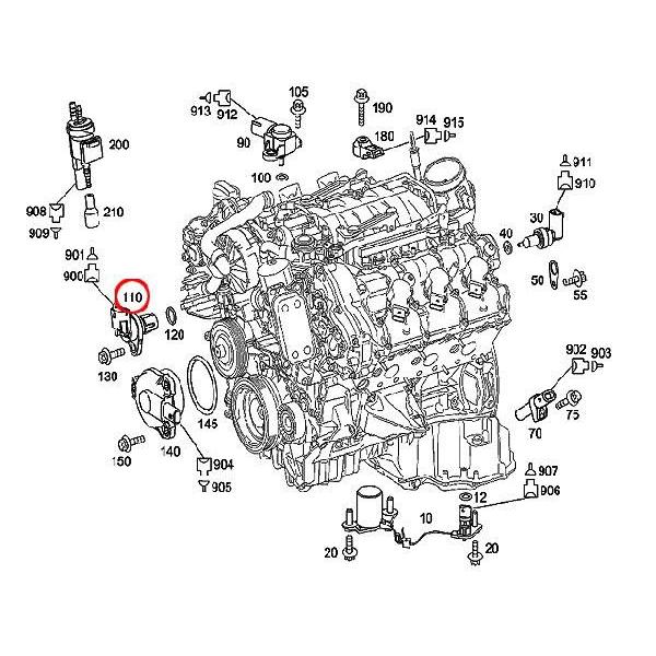 Mercedes-Benz カム角センサー メルセデスベンツ Eクラス W211 E230 E240 E250 E280 E300 E350 E500 E550 E63AMG カムシャフト ...