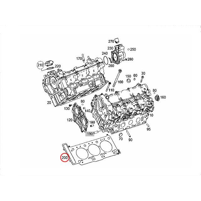 シリンダーヘッド ガスケット 右側 メルセデスベンツ Cクラス W205 C450AMG M276 V6エンジン :2760160200 ...