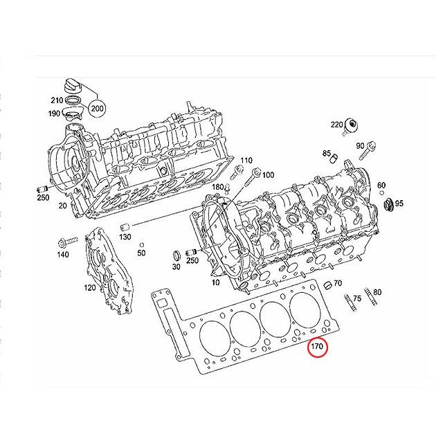 Mercedes-Benz（メルセデス・ベンツ） シリンダーヘッド ガスケット 左側 CLSクラス W218 CLS550 M278 V8 ...