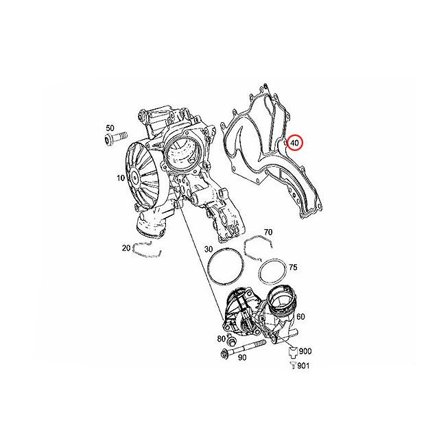 Mercedes-Benz（メルセデス・ベンツ） 純正品 ウォーターポンプ ガスケット R172 R231 W166 W207 W212 ...
