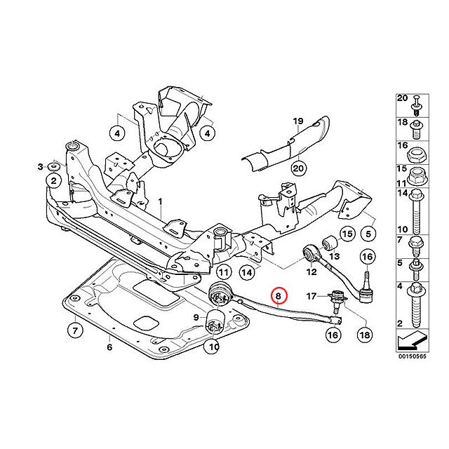 BMW ストラットアーム フロント 左側 X3シリーズ E83 2.5i 2.5si 3.0i 3.0si PA25 PA30 PC25 ...